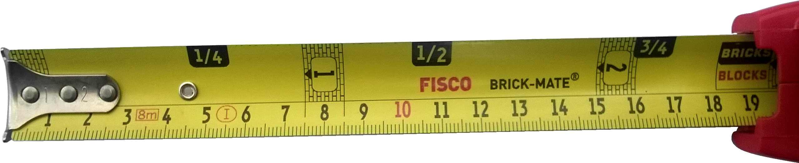 Download Fisco 8m Brick Mate Tape Measure - Number - Full Size PNG ...