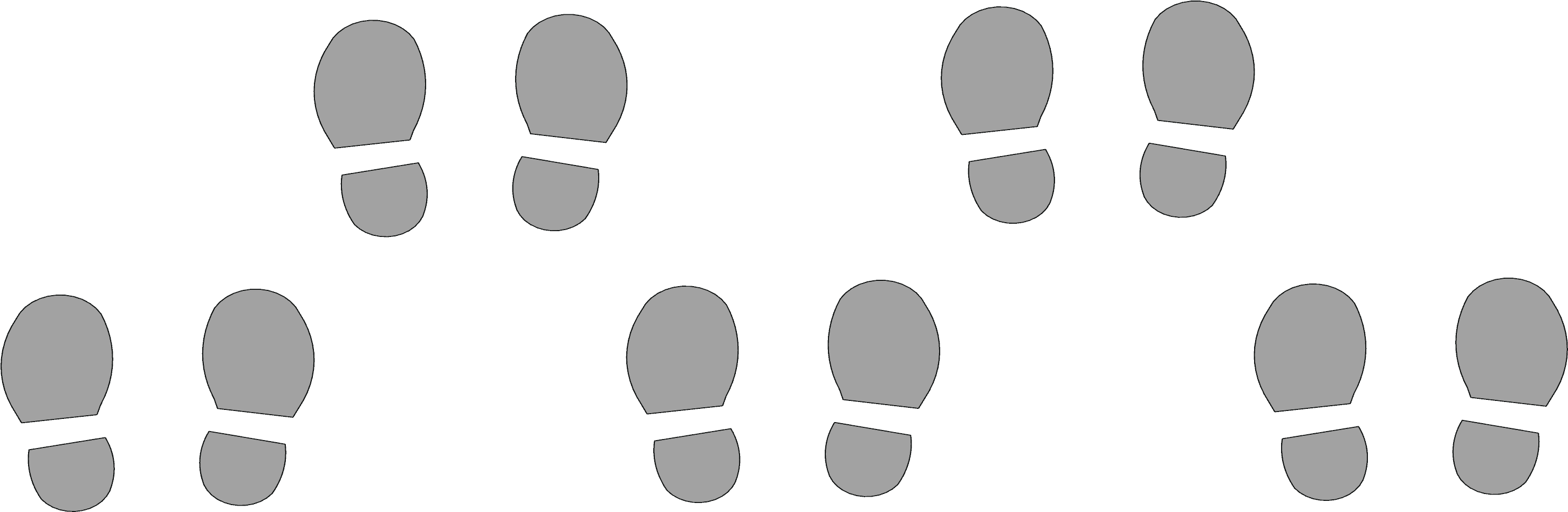 Download Set Of 5 Pairs Footprints Uv Light Grey - Office Chair - Full ...