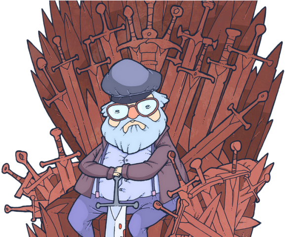 Download Game Of Thrones Clipart Iron Throne - George Rr Martin Sitting ...