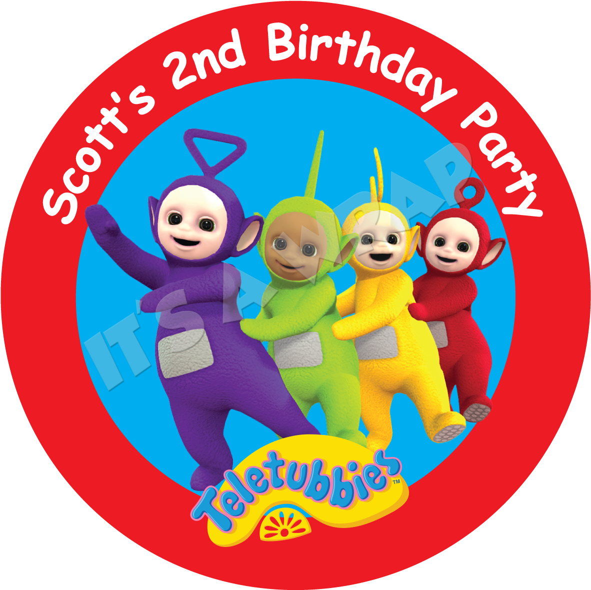 Download Transparent Teletubbies Party Box Stickers - Happy Birthday ...