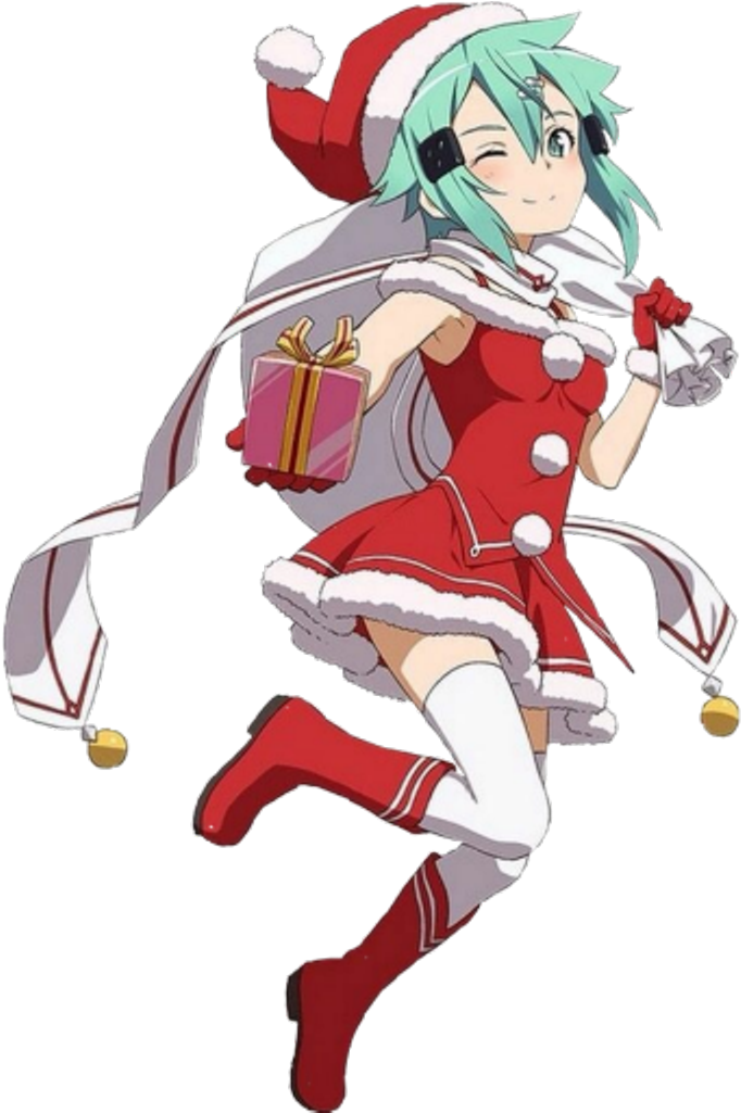 Download Sinon Sticker - Sword Art Online Sinon Christmas - Full Size ...