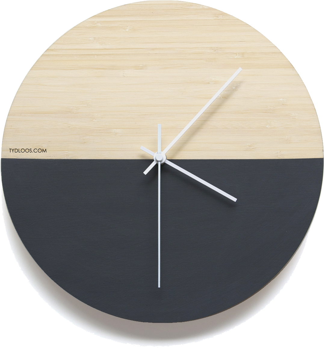 Download Black Hemisphere Wall Clock Half Unfinished Natural - Tydloos ...