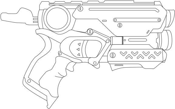 Download Drawn Rifle Nerf Gun - Technical Drawing - Full Size PNG Image ...