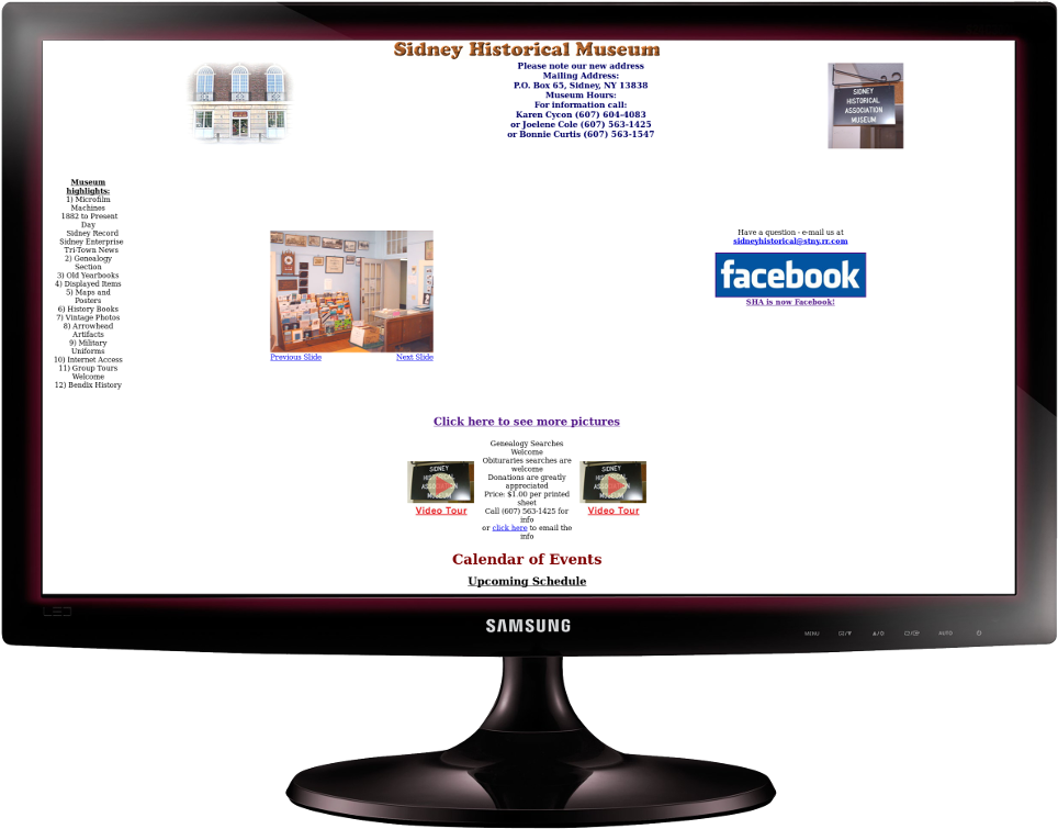 Download Sidney Historical Association Website Design Web Design - Computer Monitor - Full Size ...