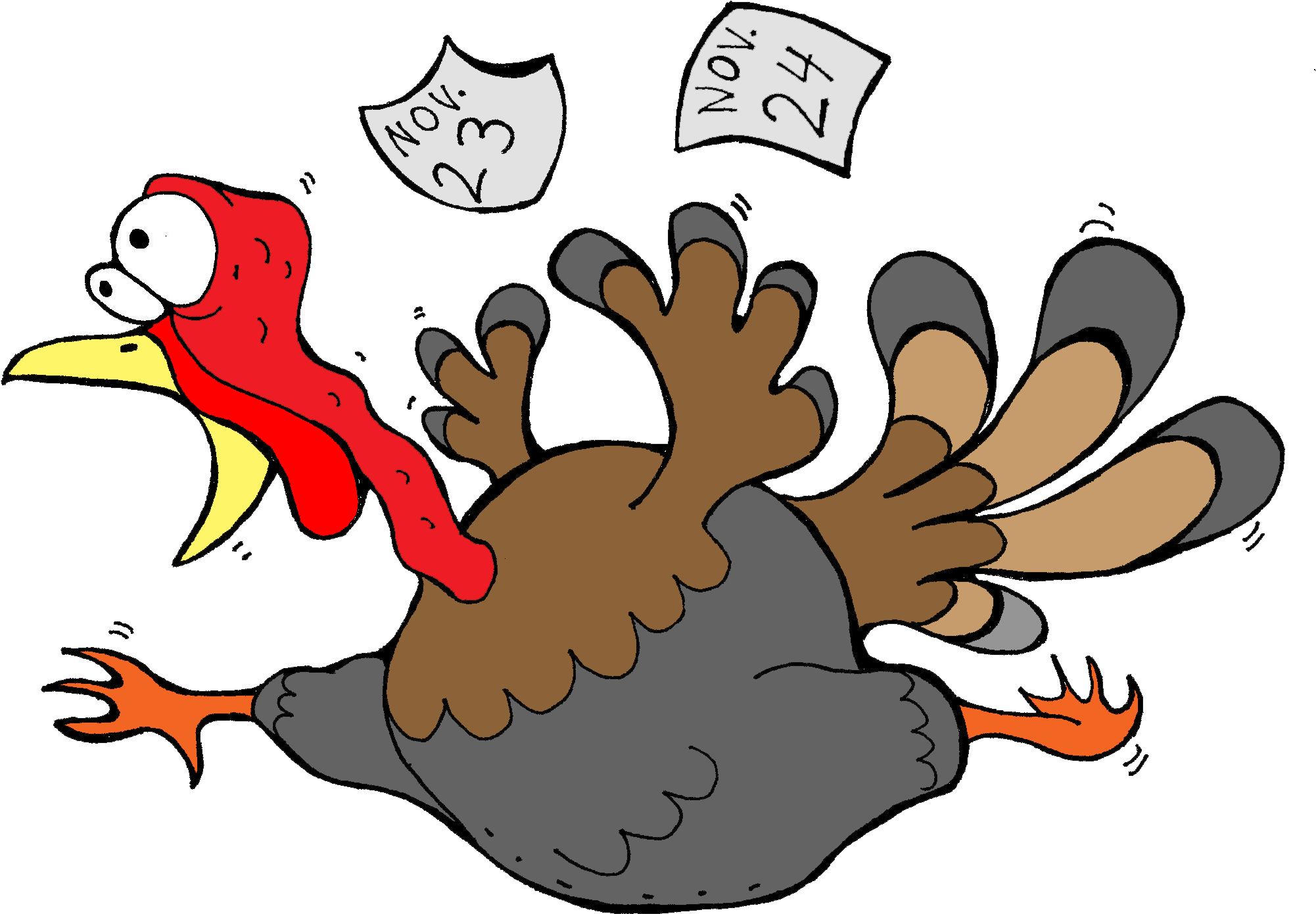 Download Scared Thanksgiving Turkey Clipart - Scared Turkey Png - Full ...