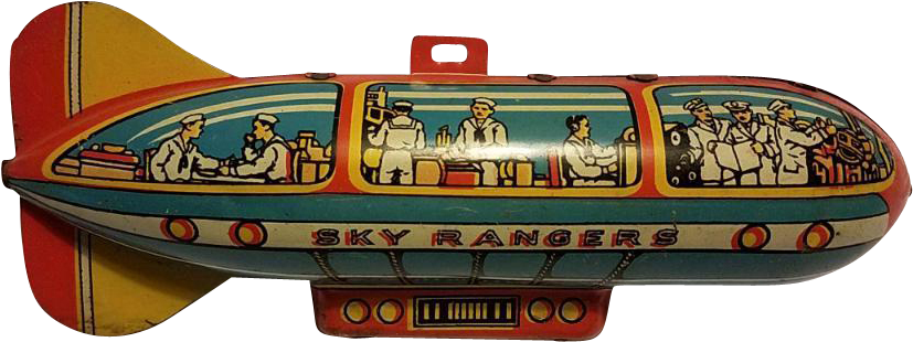 Download Antique Tin Sky Ranger Tin Zeppelin Blimp Toy Ca - Sky Ranger ...