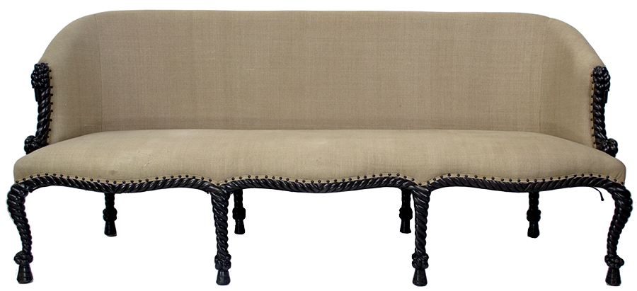 Download Bijou Beige Burlap Sofa - Full Size PNG Image - PNGkit