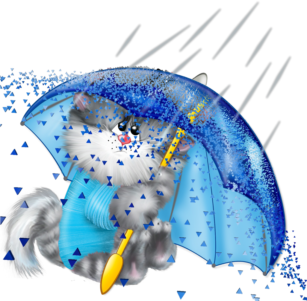 Download Cat Rain Umbrella Dispersion Ftestickers - Clipart Cats ...
