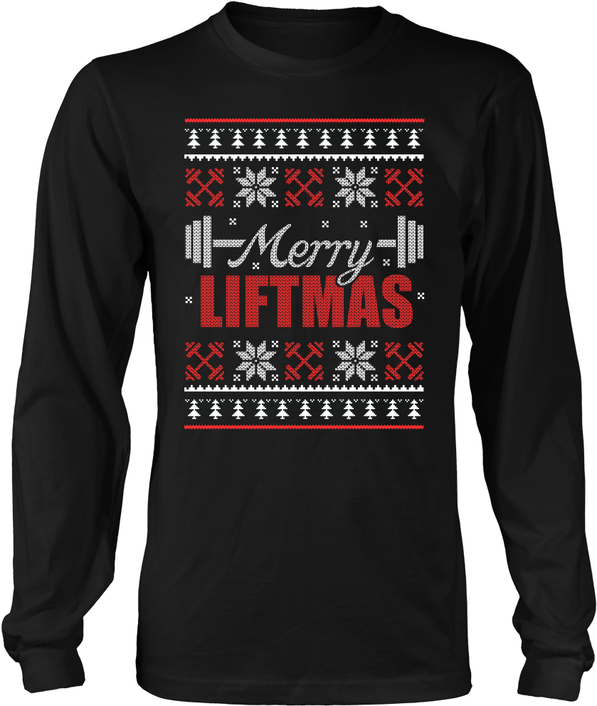 Download Merry Liftmas Ugly Christmas Sweater-style Printed - Free Da ...