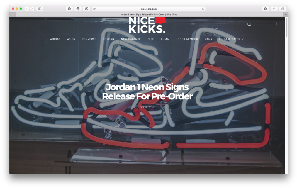 Download Our Air Jordan Neon Sign Featured In Nice Kicks - Air Jordan 1 ...