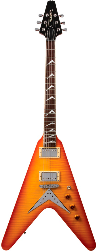 Download Hamer Vector Flame Top Flying V Style Electric Guitar - Hamer ...