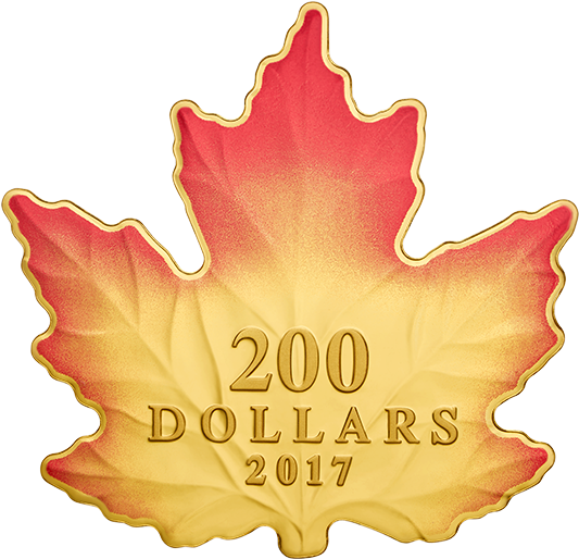 Download Pure Gold Gradience Coin - Maple Leaf In Fire - Full Size PNG ...