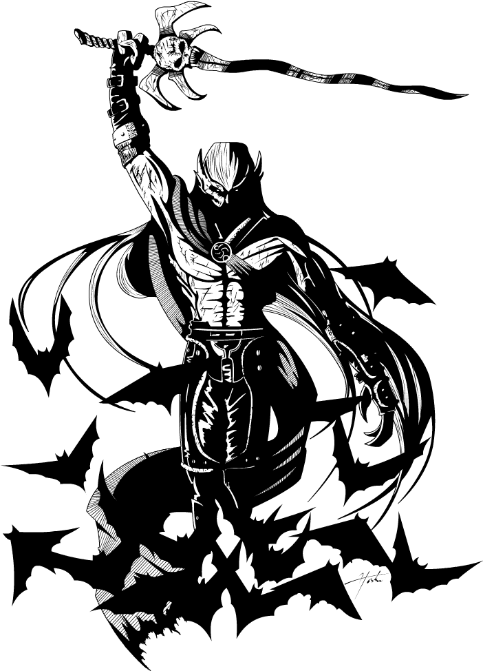 Download Jpg Black And White Kain With Reaver Aloft By Crimsongear ...