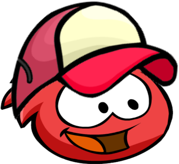 Download Red Puffle With Baseball Cap - Full Size PNG Image - PNGkit