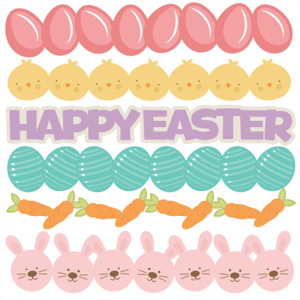 Download Clipart Black And White Easter Borders Svg Cutting - Easter ...