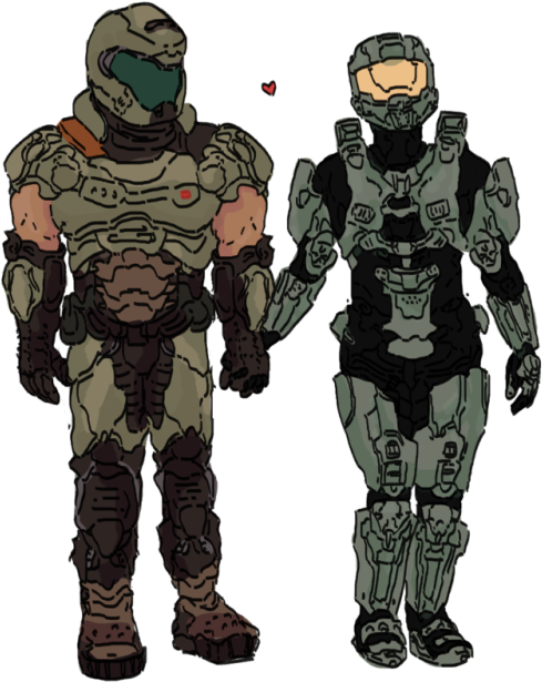 Download Doom Master Chief Halo Doomguy John-117 Mine My Art - Witcher ...
