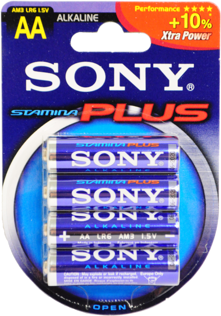 Download Pack Of 4x Alkaline Cells Aa Lr06 Sony - Sony Lr03 - Full Size ...