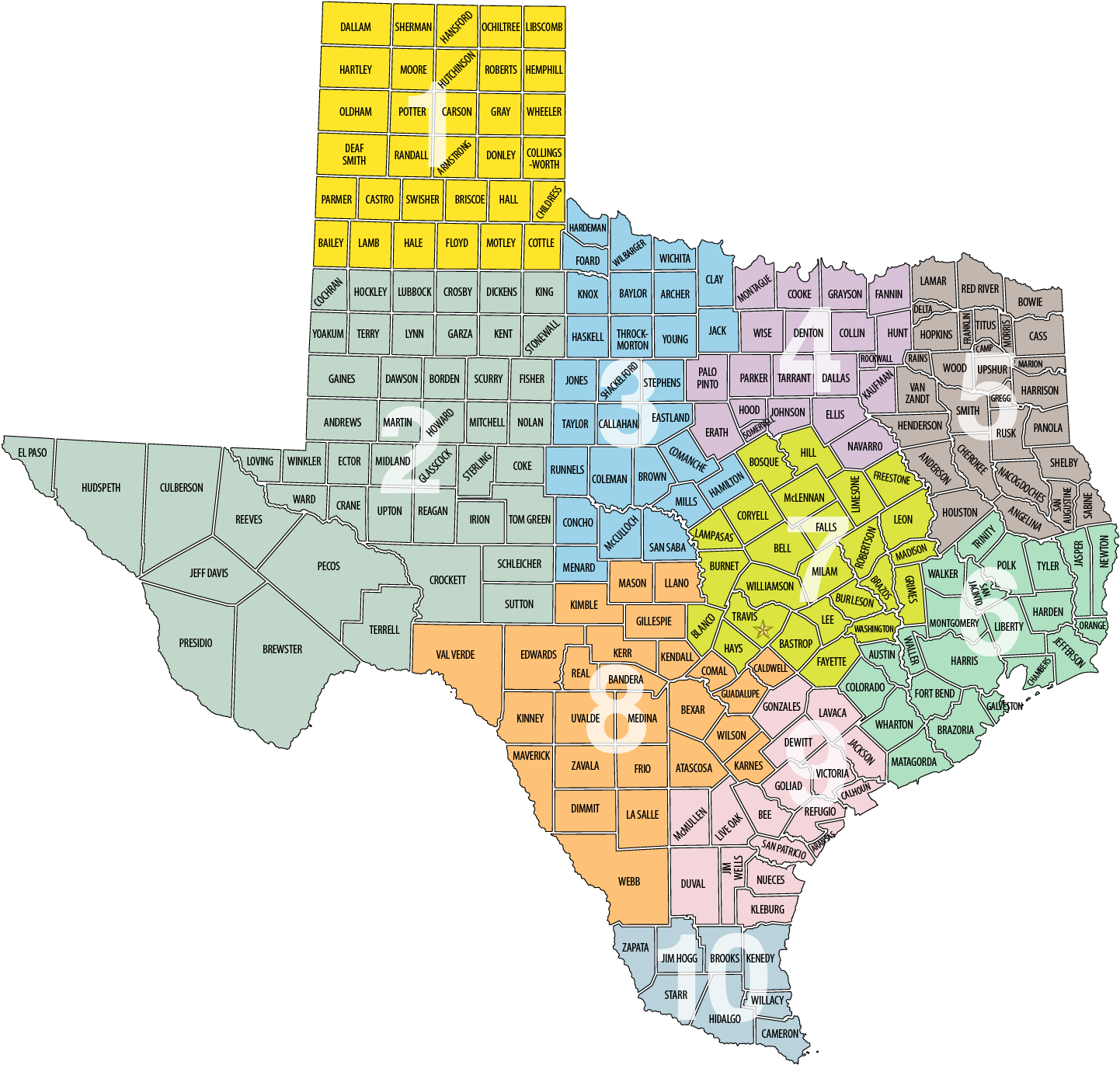 Download City Map Of Texas By Regions Inspiration Graphic With ...
