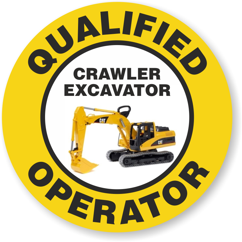 Download Qualified Operator Crawler Excavator Hard Hat Decals ...