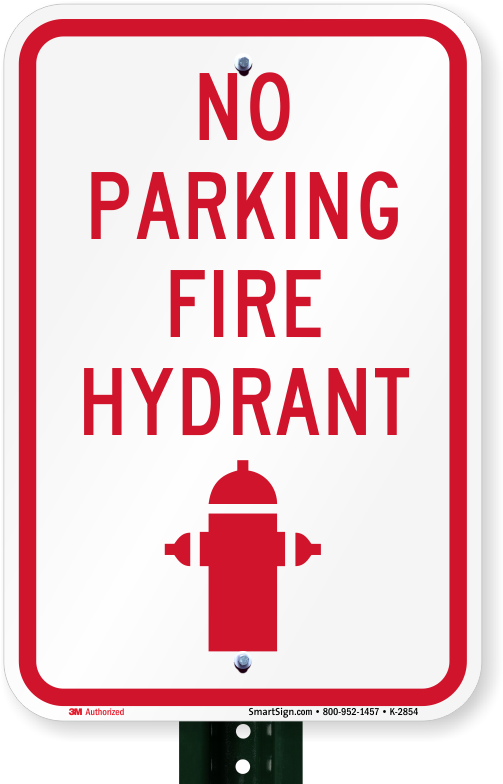Download Transparent No Parking Fire Hydrant No Parking Sign - No ...