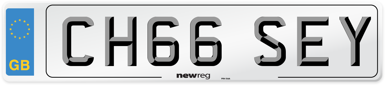 Download Current Style Number Plate Example Displaying Ch66 - 3d Number ...