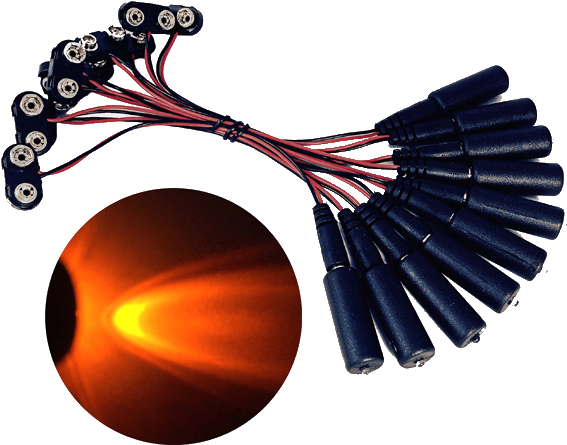 Download 10 Pack Led Micro Effects Light Orange With 9 Volt - Nine-volt ...