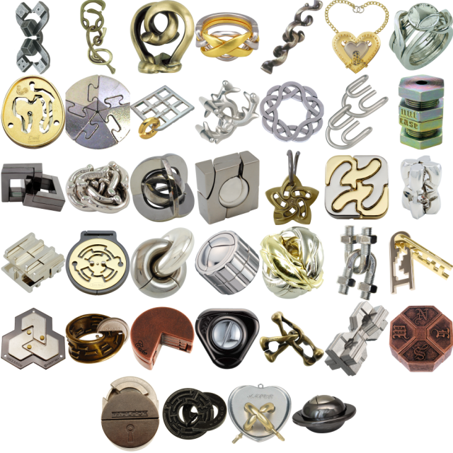 Download A Set Of 34 Hanayama Metal Puzzles - Locket - Full Size PNG ...