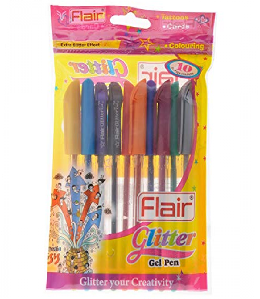 Download Flair Glitter - Glitter Pen Set Rupees - Full Size PNG Image ...