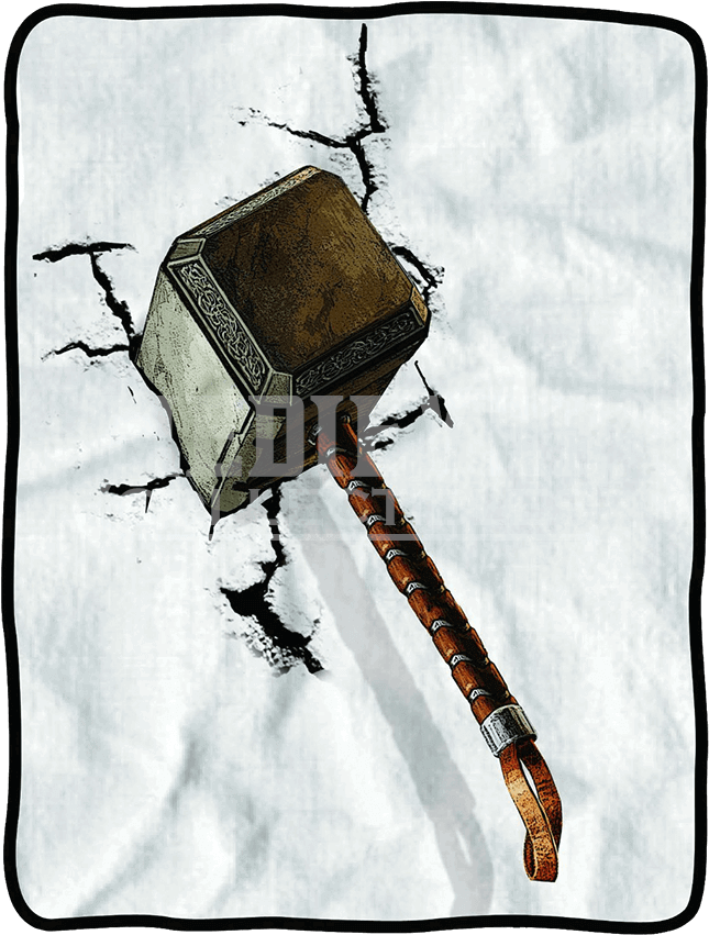 Download Avengers 2 Mjolnir Crash Fleece Blanket - Thor Hammer In The ...