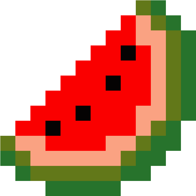 Download Water Melon - 10 By 10 Pixel Art Grid - Full Size PNG Image ...