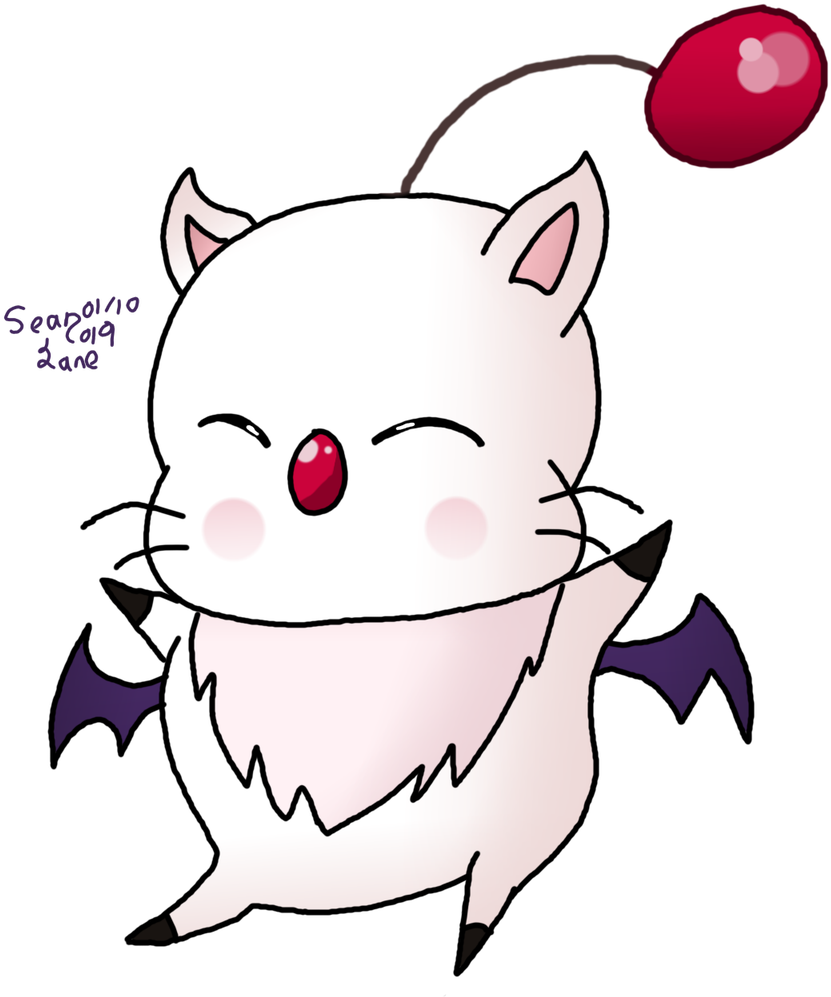 Download A Little Moogle Happy To See You Kupo - Cartoon - Full Size ...