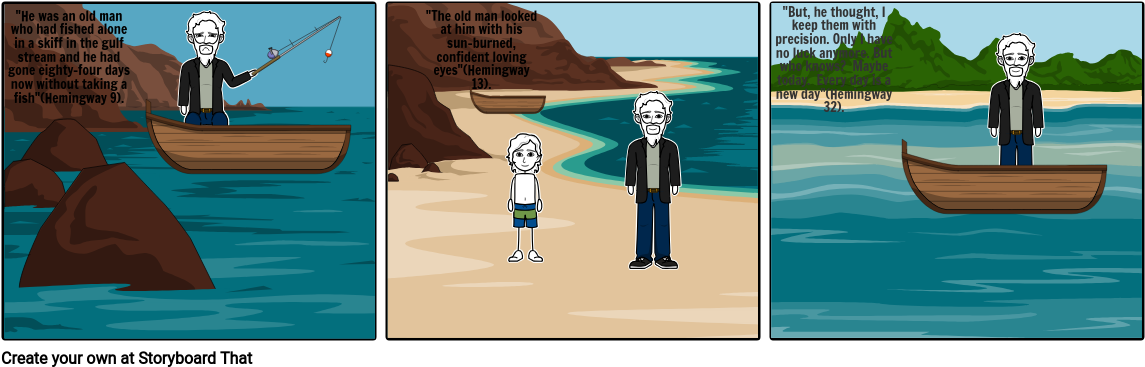 Download Old Man And The Sea - Cartoon - Full Size PNG Image - PNGkit