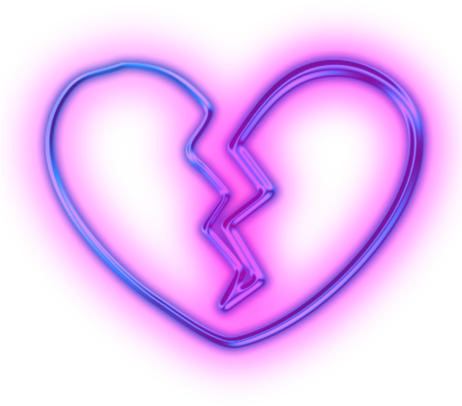 Download Neon Sticker - Broken Purple Heart Emoji - Full Size PNG Image ...