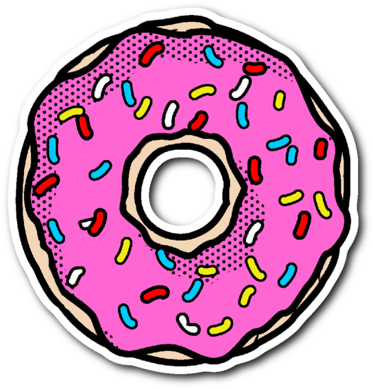 Download Transparent Pink Frosted Donut With Sprinkles Vinyl Die Cut ...