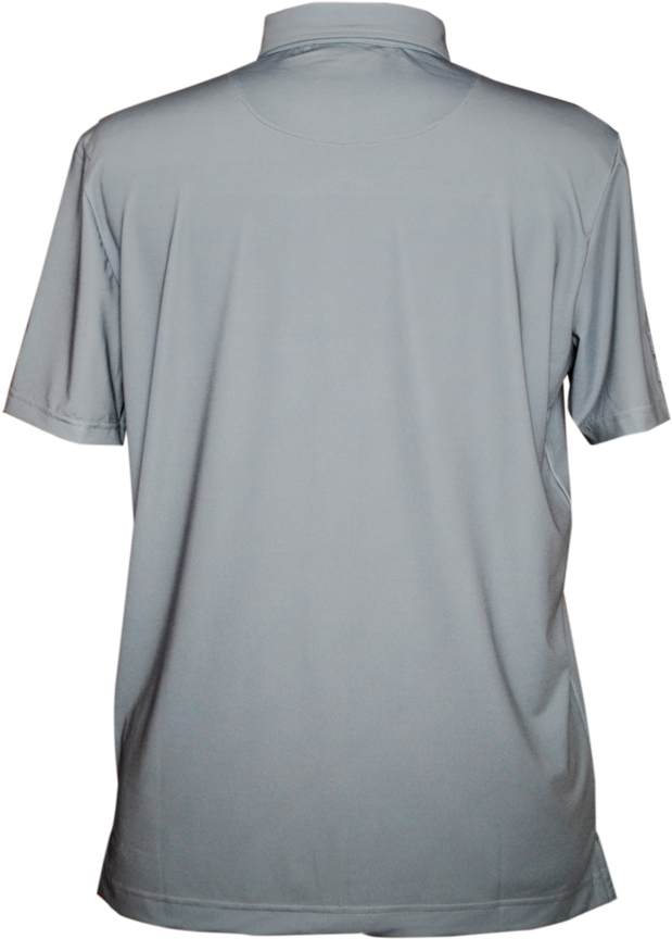 Download Grey Full Button Polo Rear - Full Size PNG Image - PNGkit