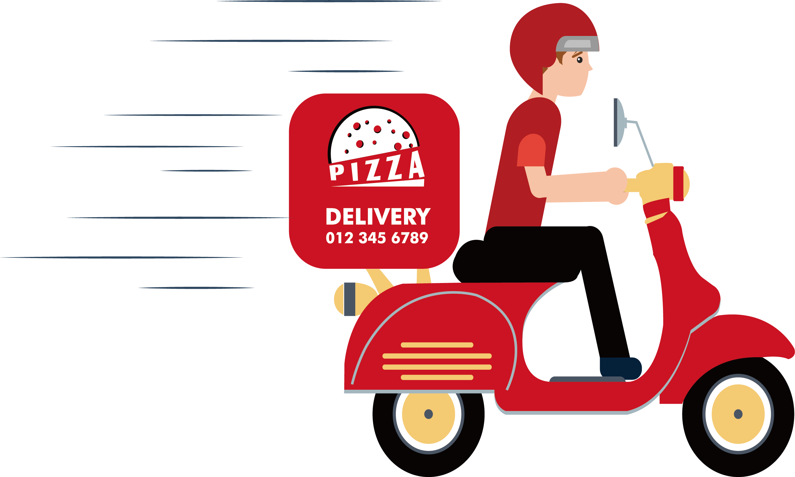Download Delivery Clipart Delivery Scooter - Pizza Delivery Vector ...
