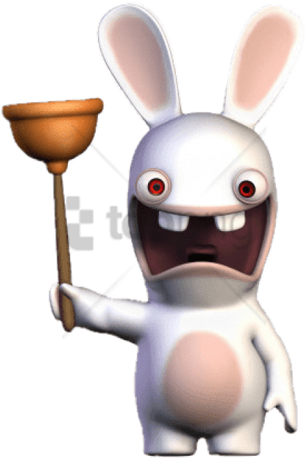 Download Download Rabbid Holding Toilet Plug Clipart Png Photo - Raving ...
