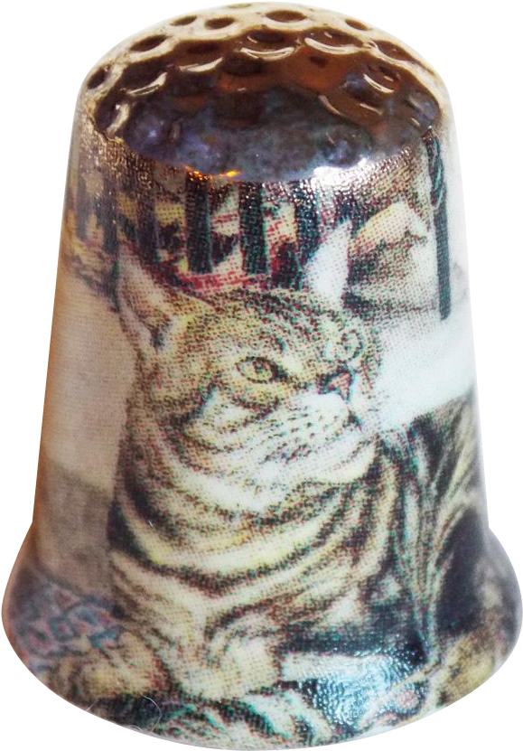 Download Vintage Tabby Cat Porcelain Thimble - Tabby Cat - Full Size PNG Image - PNGkit