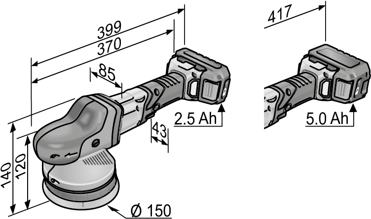 Download Product Drawing Xfe 15 150 - Flex Xfe15 150 Cordless Random ...