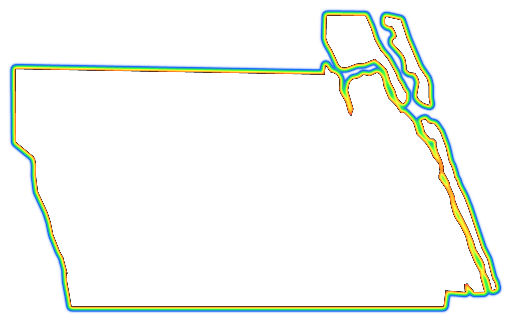 Download A Rainbow Outline Around A Map Of Martin - Full Size PNG Image ...