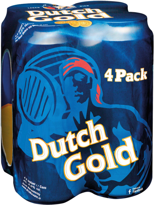Download Dutch Gold Can Pack 4 X 500ml - Dutch Gold 4 Pack - Full Size ...