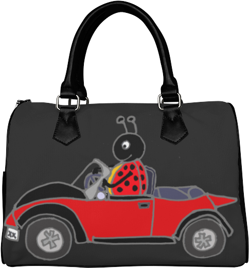 Download Funny Ladybug Driving Red Convertible Car Boston Handbag ...