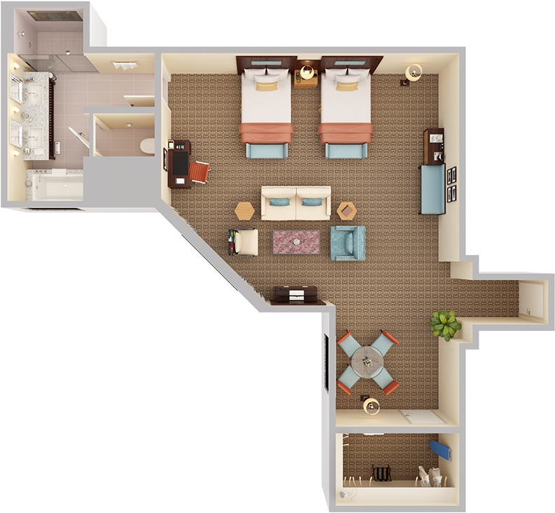 Download Junior Suite - House Layout Top Down - Full Size PNG Image ...