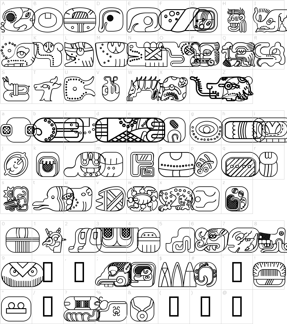 Download Transparent Glyphs Font Download - Mayan Typography - PNGkit
