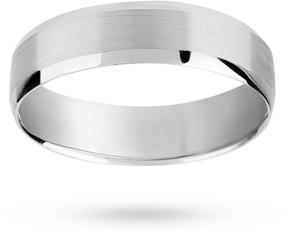 Download Men Silver Ring - 6mm Palladium Wedding Band - Full Size PNG ...
