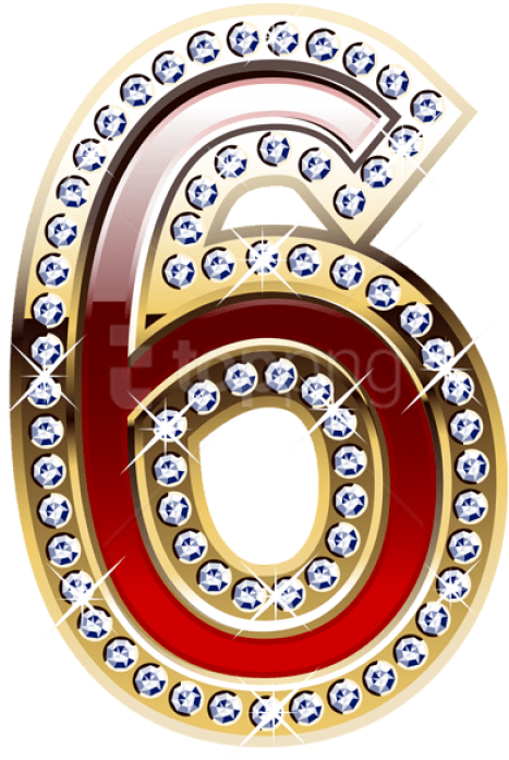 Download Free Png Download Gold And Red Number Six Clipart Png - Number ...