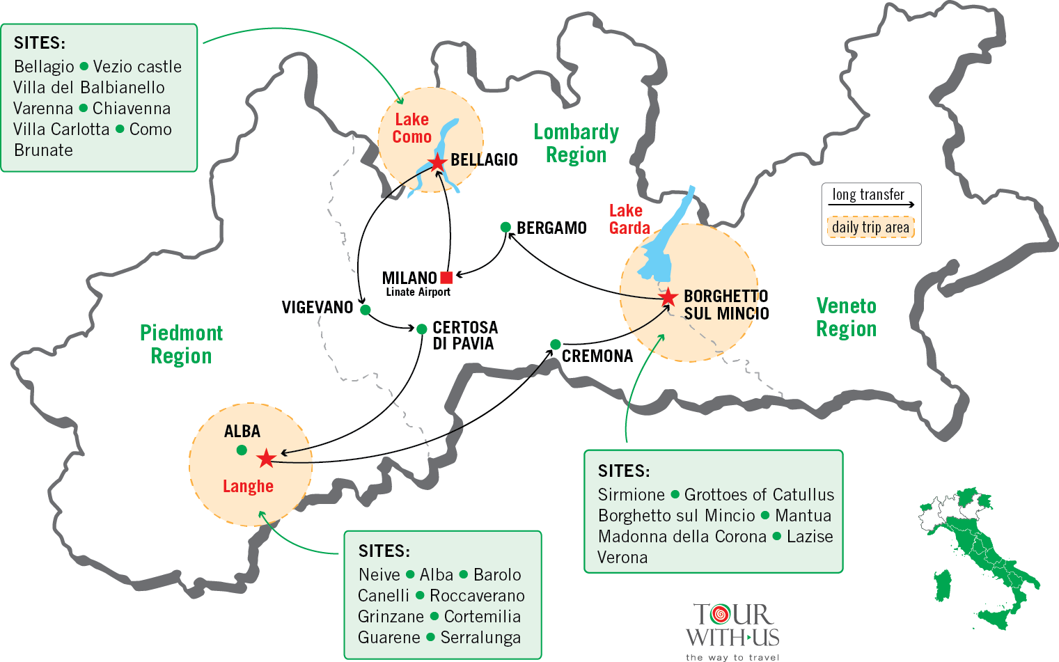 Download Northern Italy Tour Map - Italy - Full Size PNG Image - PNGkit