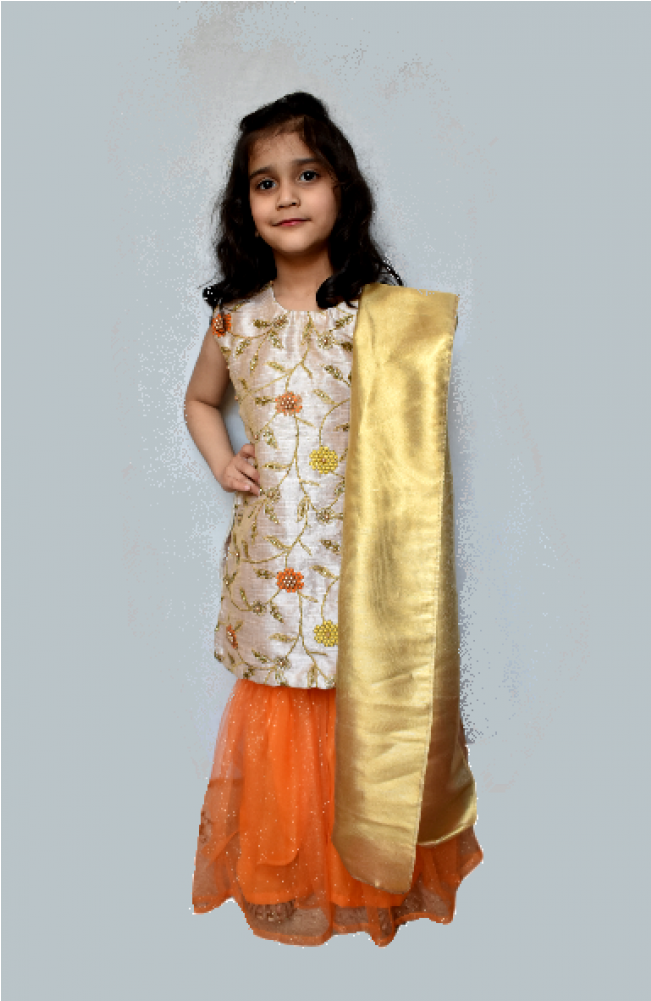 Download Buy Kids Orange Kurti Grara For Girls Online In Pakistan ...