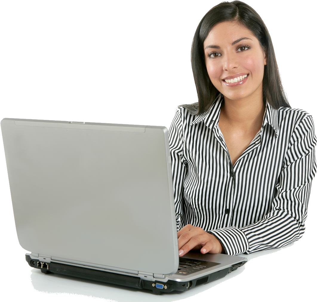 Download Web Design - Girl With Laptop - Full Size PNG Image - PNGkit