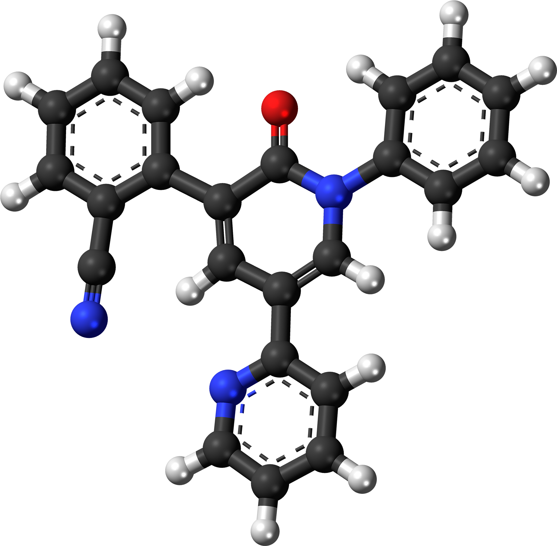 Download Perampanel Molecule Ball - Benzene Structure 3d - Full Size ...